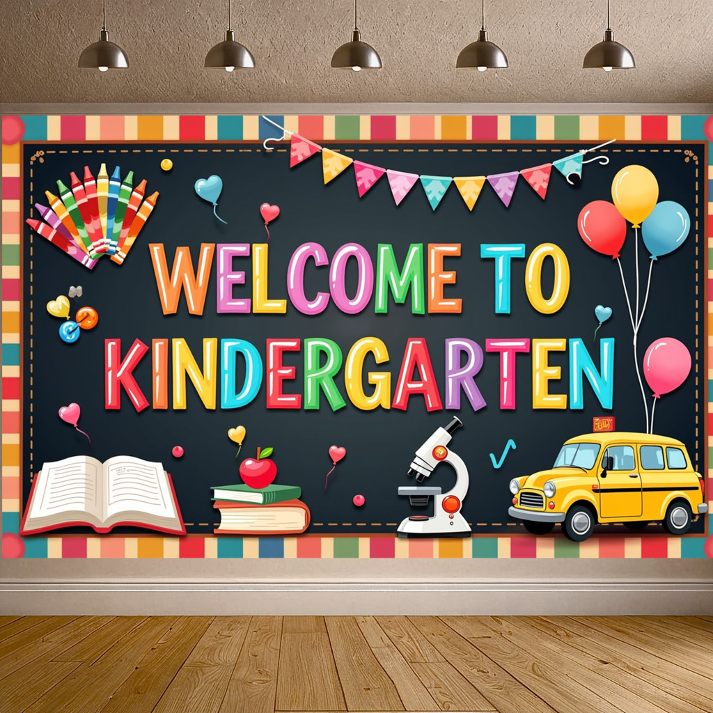 Welcome Sign Kindergarten Classroom Banner Colorful Fabric Durable ...