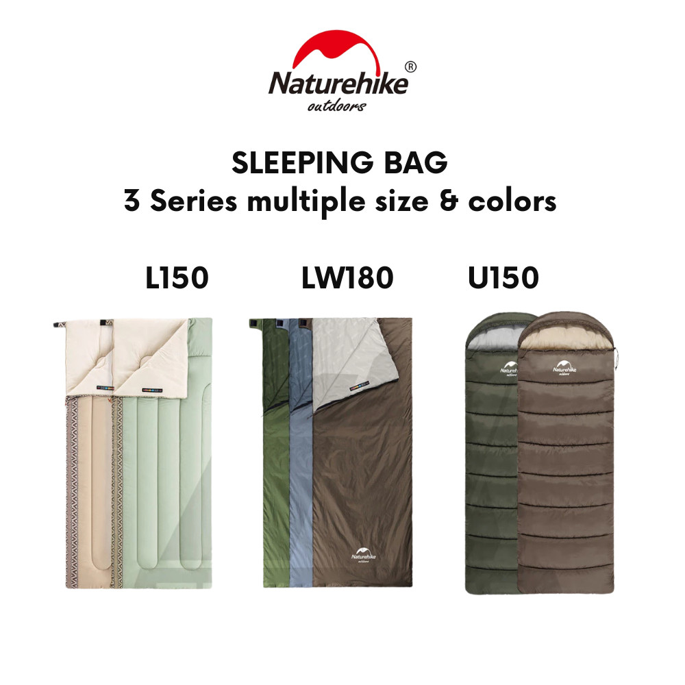 Naturehike Original Beg Tidur Camping U150 LW180 L150 Sleeping Bag ...
