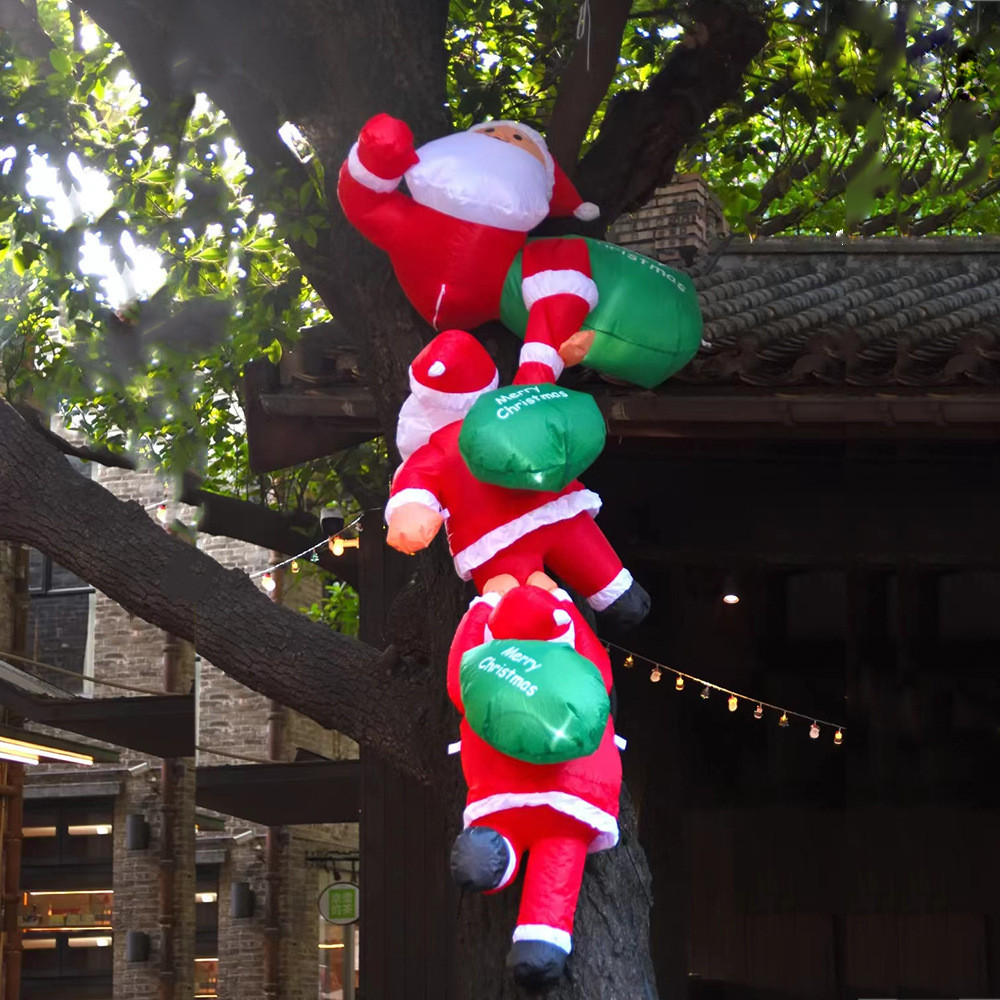 Christmas Inflatable Santa Claus Climbing Wall Hanging Window Air ...