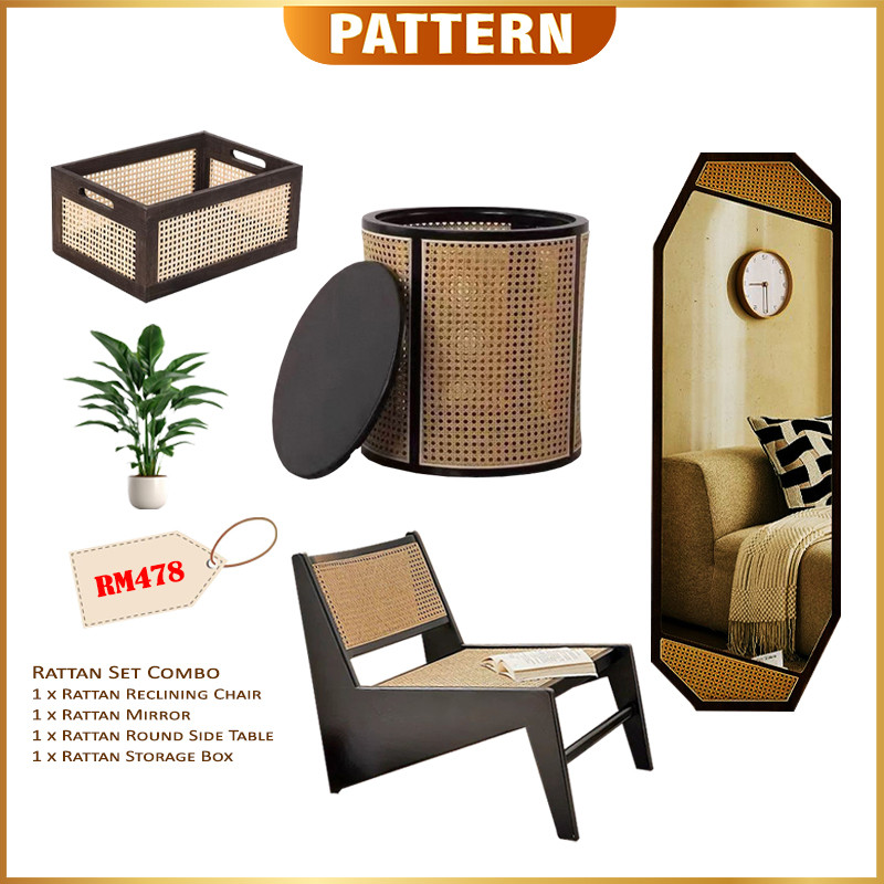 PATTERN Rattan Living Set | Rattan Lounge Set | Rattan Furniture Set ...