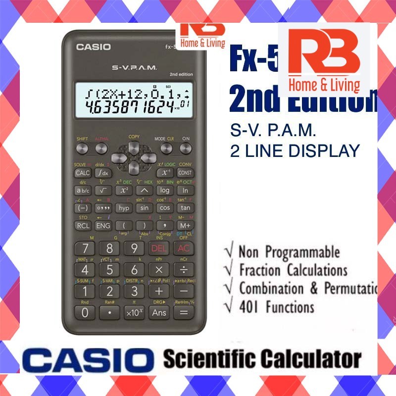 《2nd Edition 》 CASIO Calculator Scientific Calculator FX 570ms Student ...