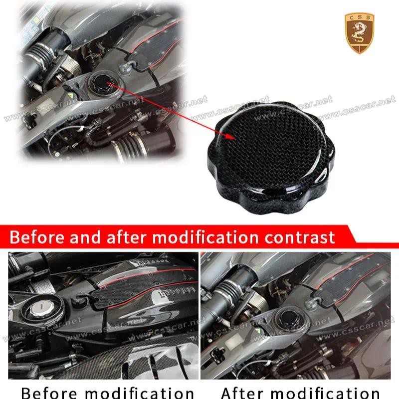 CSSYL Dry Carbon Fiber Black Oil Tank Cover Auto Engine Oil Filter Cap ...