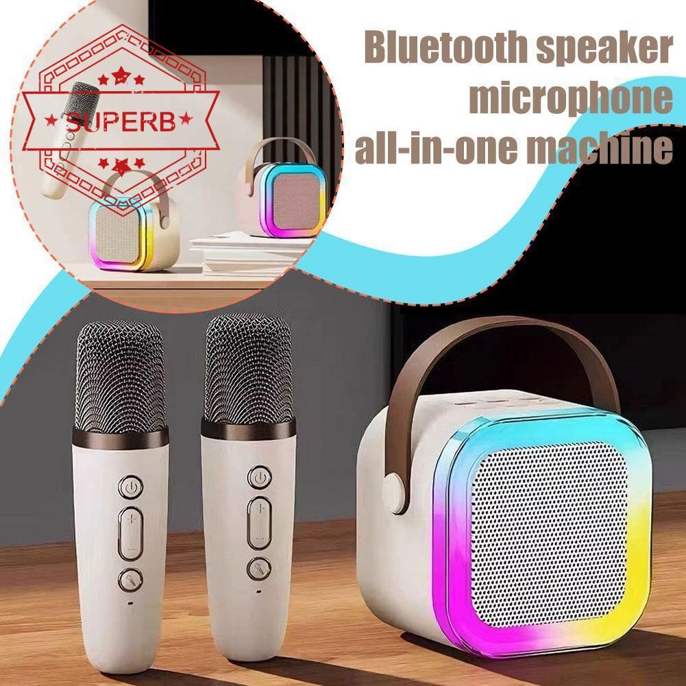 Dual Microphone Bluetooth Speaker All-in-one Portable Live Karaoke ...