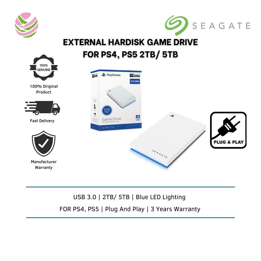 SEAGATE EXT HDD GAME DRIVE FOR PS4, PS5 HARD DRIVE HARD DISK V BLUE LED ...