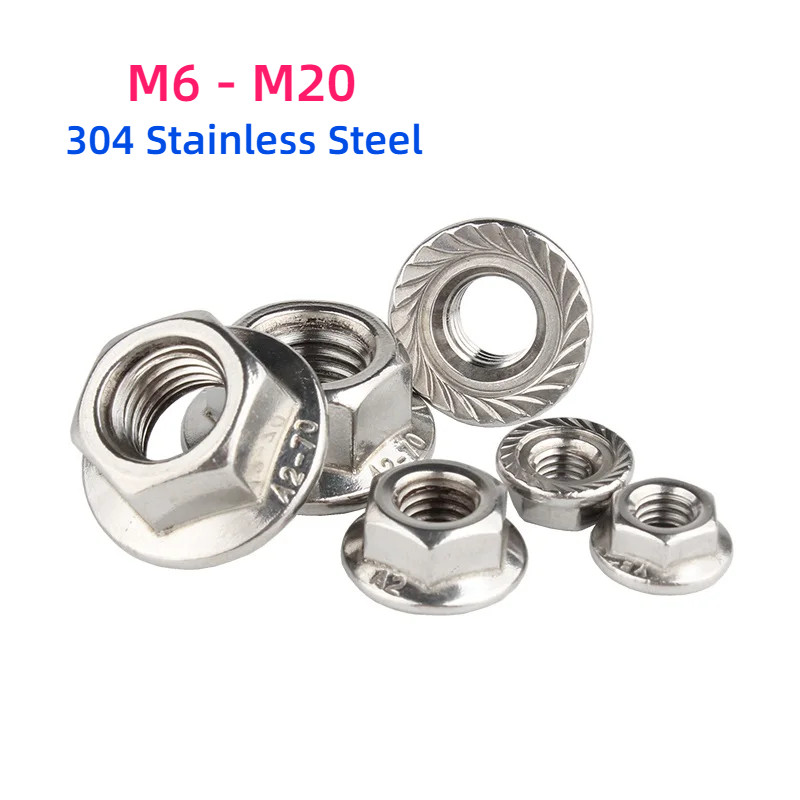 M6 M8 M10 M12 M14 M16 M20 Flange Nuts 304 Stainless Steel Fine Thread ...