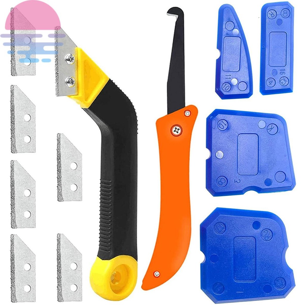 Grout Removal Caulking Tool Set with Tile Grout Saw Hook Cutter 6 ...