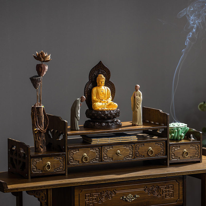 Official Buddhist Niche Standing Cabinet Worship Table God Position ...