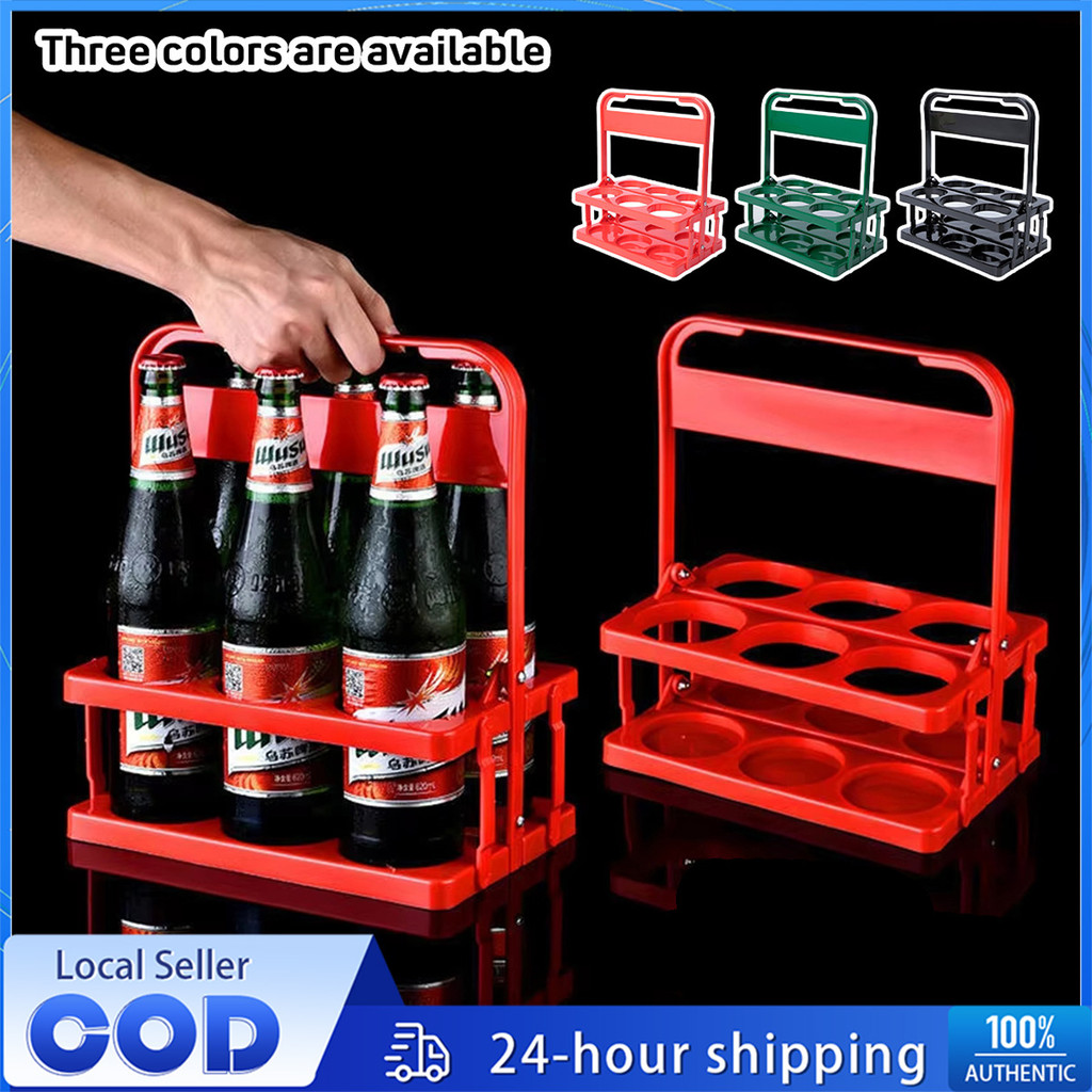 Folding Wine Rack PP 6 Hole Wine Rack Portable Handheld Beer Rack Bar ...