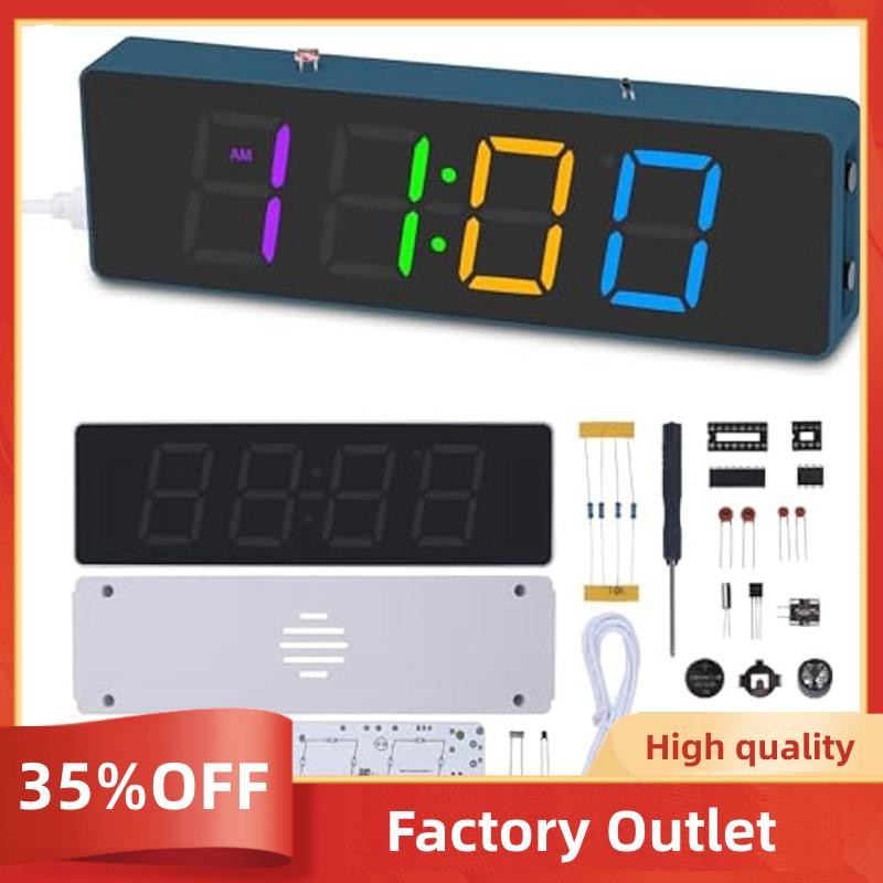 Soldering Practice Set Kit 4-Digit Digital Alarm Clock Kit with RGB ...