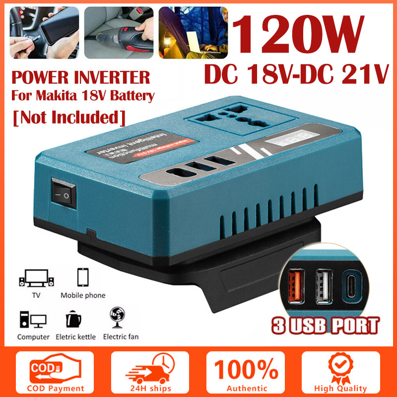 【2025upgrade】120W Portable Power Inverter 21v to 220v MT Battery ...