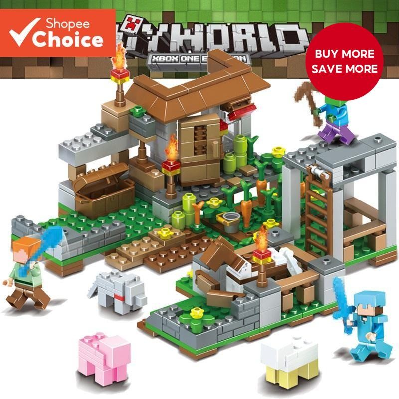 350+Pcs 4 In 1 World Village Building Blocks Children Diy Educational ...