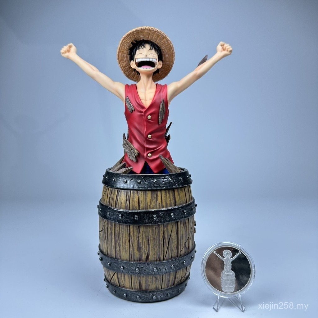 Luffy Resin Statue Wine Barrel Art First Debut Figure One Piece ...