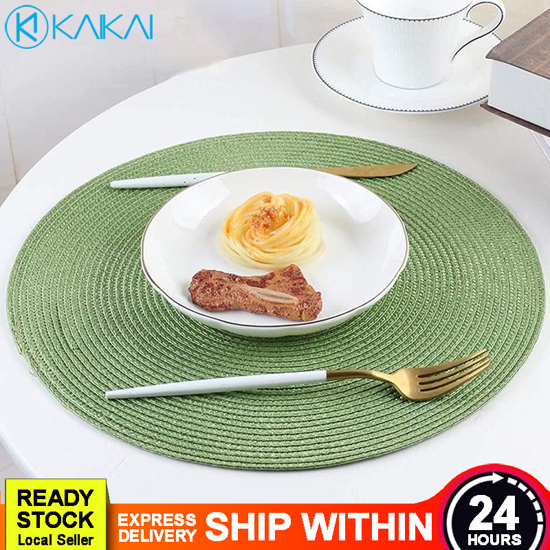 🔥 BULAT RAPI 🔥 Modern Round PP Dining Table Mat Placemat Waterproof ...
