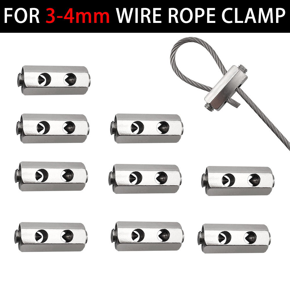 For 4mm Adjustable Heavy-Duty Fixture Steel Wire Rope Clamp Cable Clamp ...