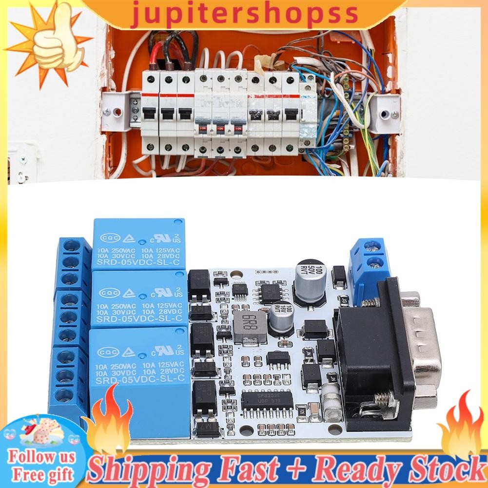 Jupitershopss Relay Module PCB 3 Channel Serial Power Down Save for ...