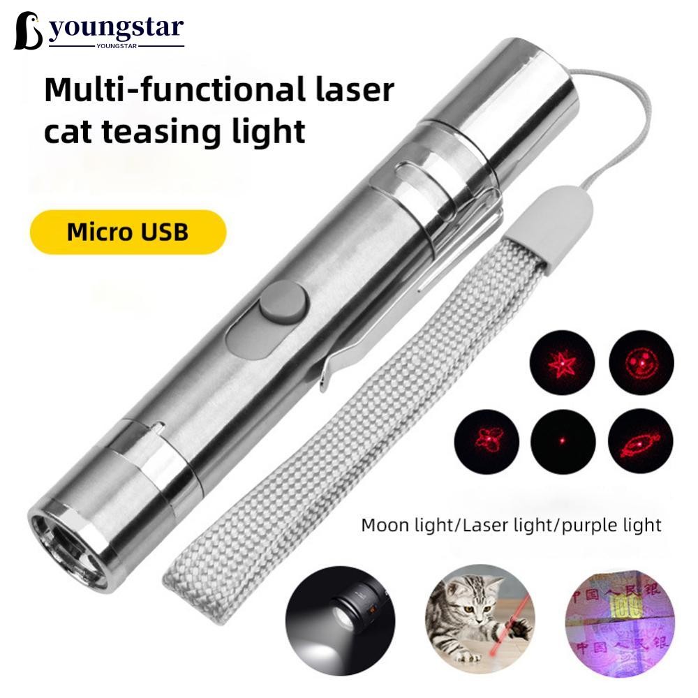 YOUNGSTAR 3-in-1 Interactive USB Rechargeable Red Dot Laser Light Cat ...
