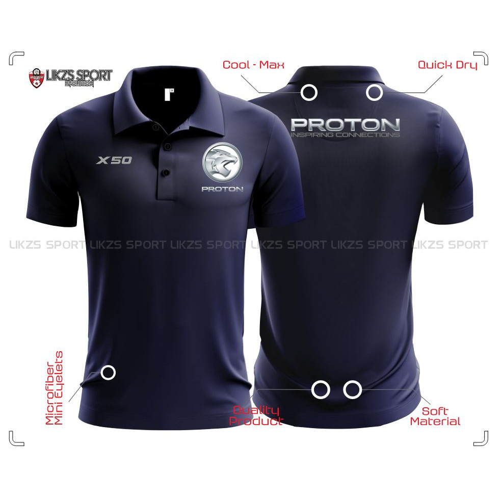 Proton X50 Car Travel Polo DX2 Microfiber Jersey | Baju Berkolar Quick ...