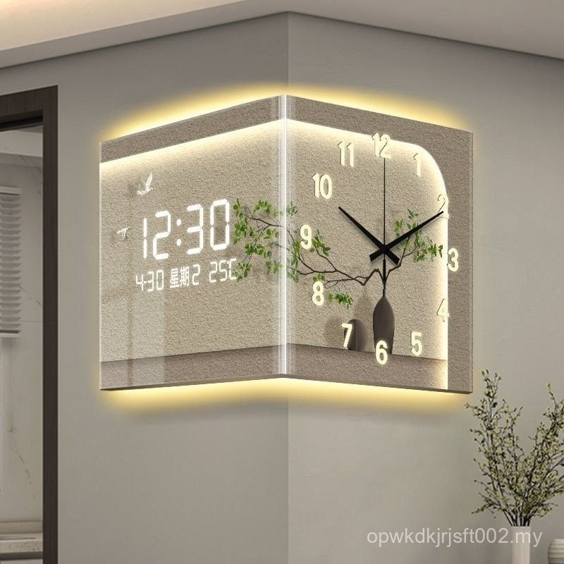 2024 High-Appearance Corner Double-Sided Wall Clock Modern Simple ...