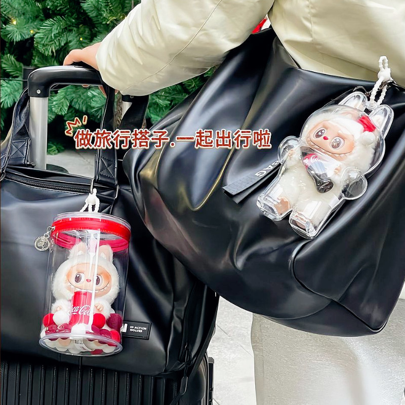 PVC Transparent Labubu Cylinder Protective Case 16cm Cartoon Labubu ...