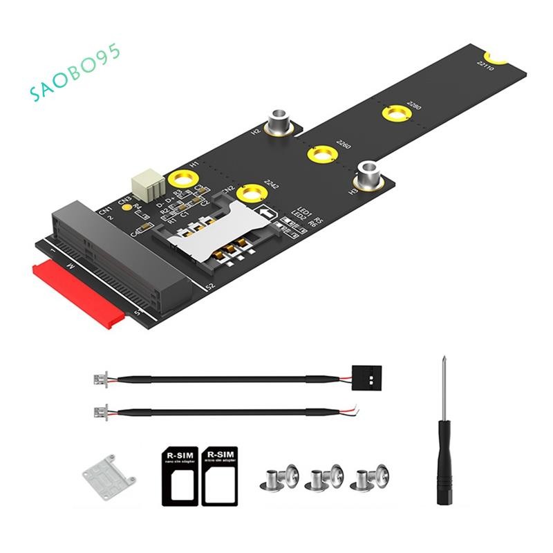 M.2 Key M to Mini PCIE Adapter with SIM Card Slot Supports WiFi WWAN ...