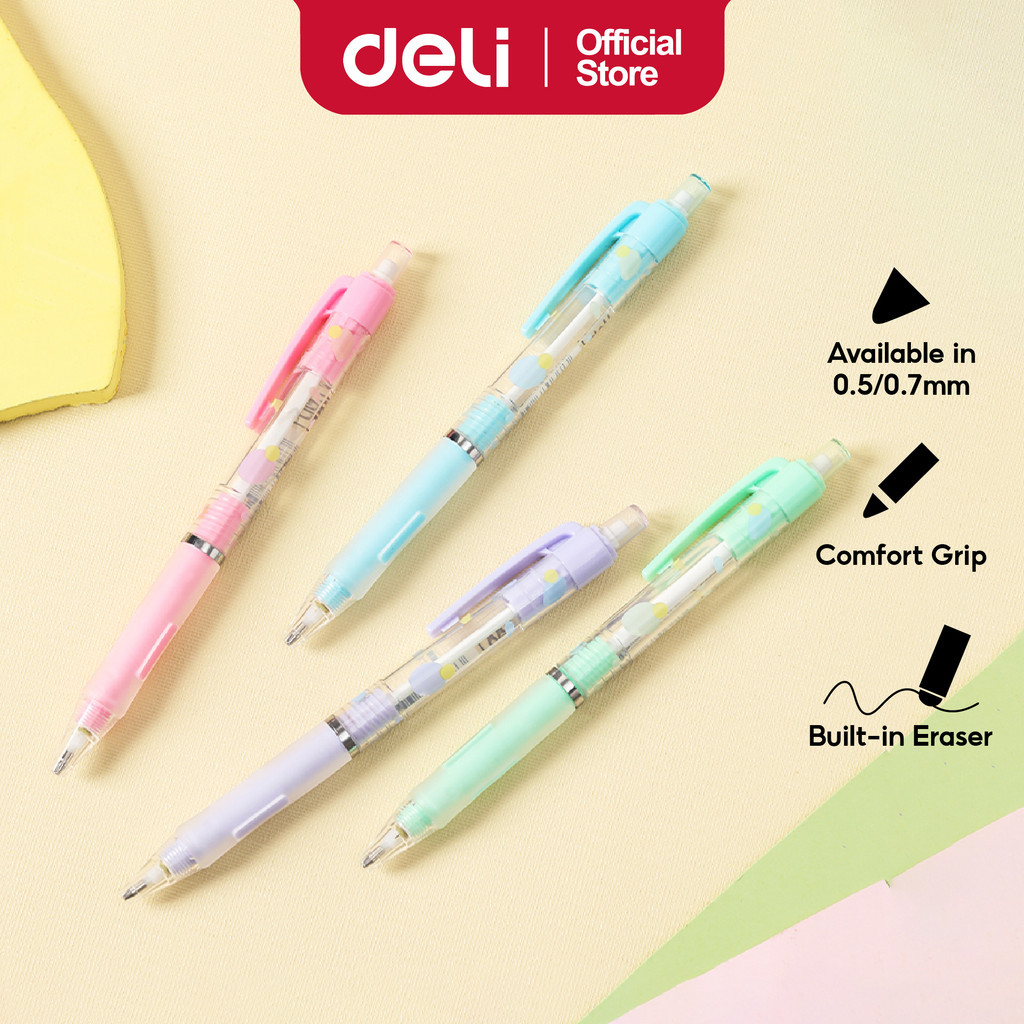 Deli Joyin Mechanical Pencil Pensil Tekan Pencel Picit Smooth Writing ...