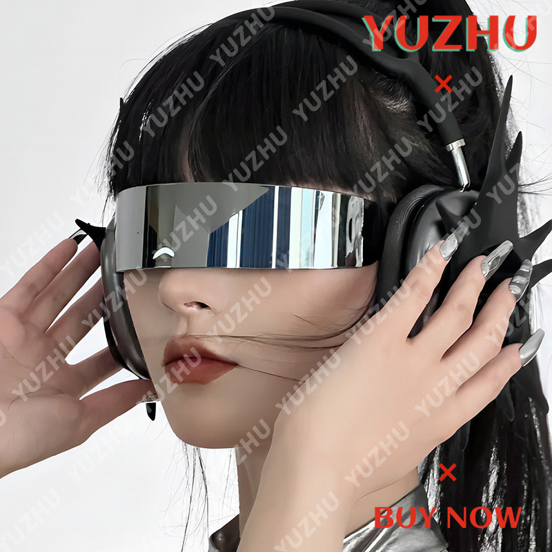 (YUZHU) Cyberpunk Future Technology Sense Glasses Sci-Fi Anti-Light ...