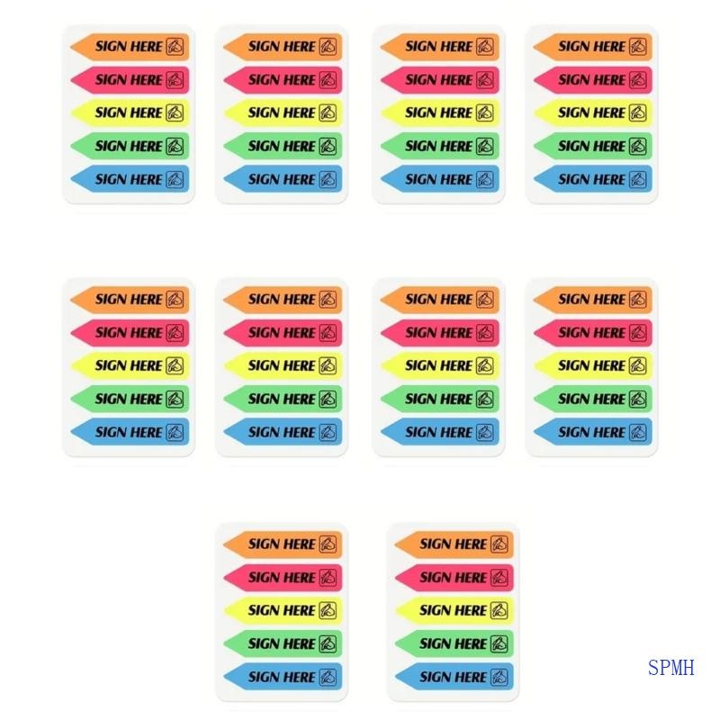 SUP Sign Here Stickers Colored Sign Here Tabs Date Here Stickers Flag ...