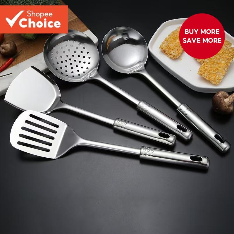 Stainless steel sandok cooking utensils wok spatula/wok spoon/colander ...