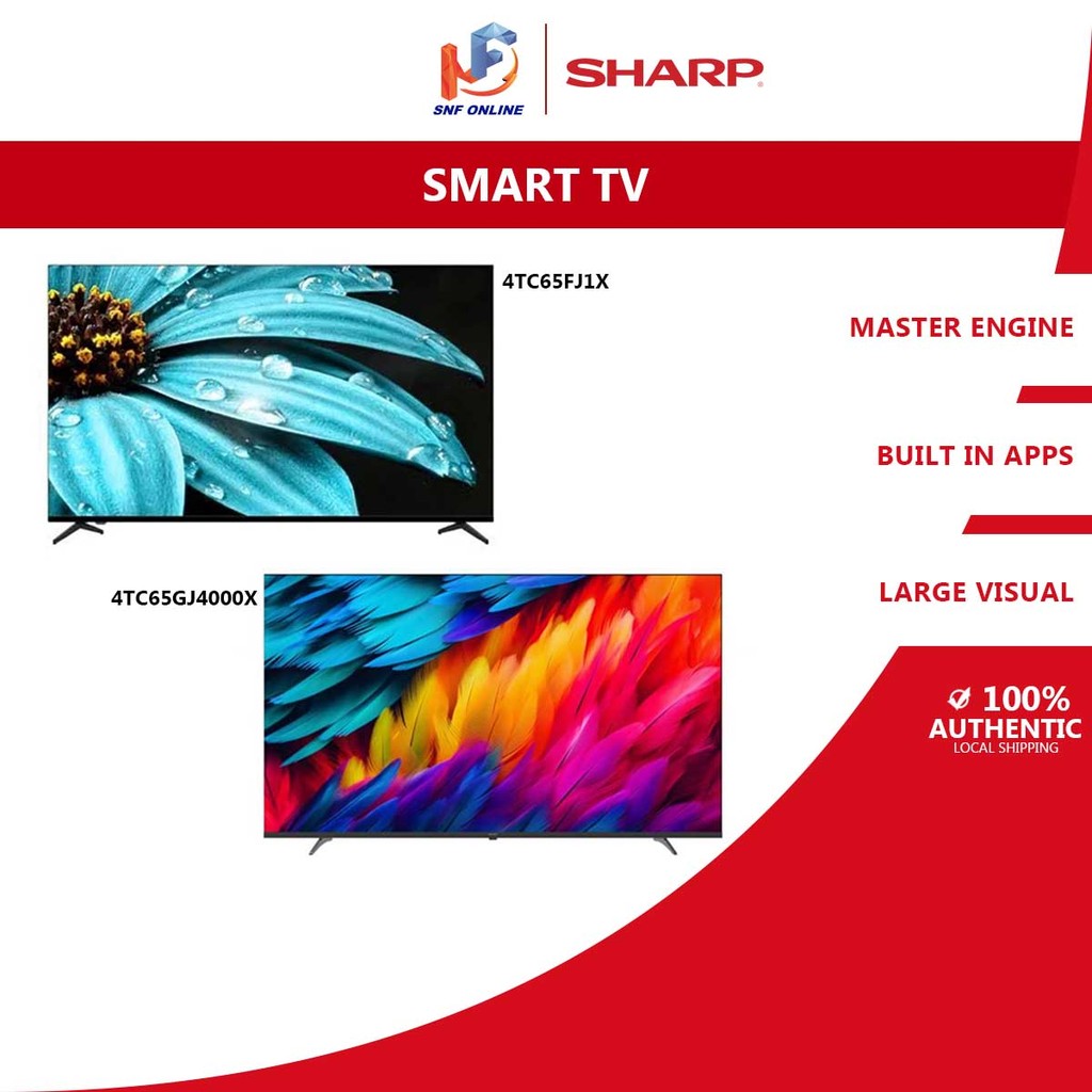 Sharp Televisyen - 4K UHD 4TC65FJ1X (Google TV) / 4TC65GJ4000X (Smart ...