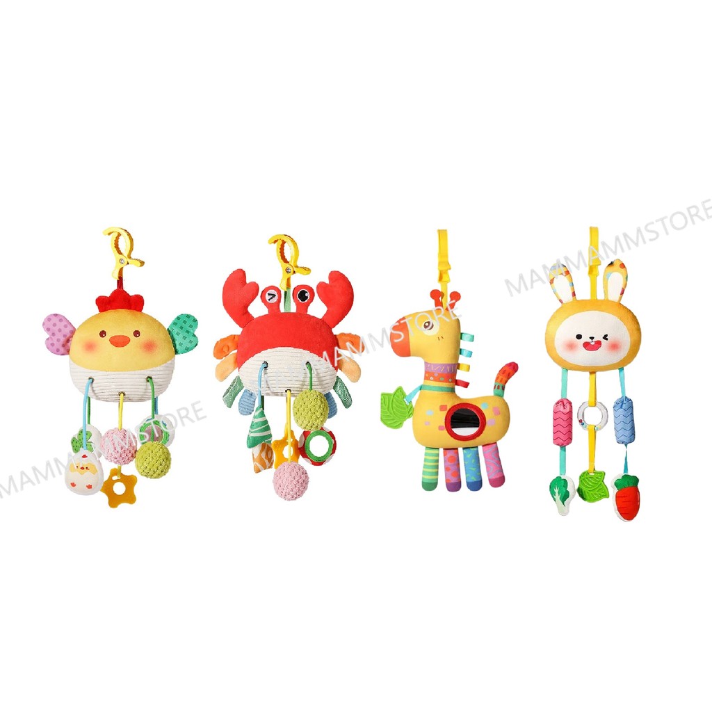Mainan Gantung & Tarik Bayi Lembut Berbunyi Hiasan Comel untuk Stroller ...