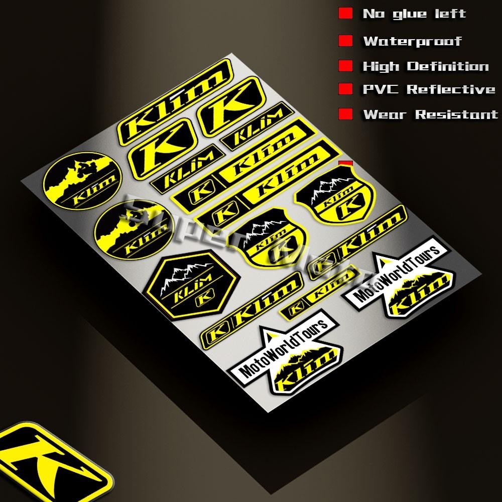 Motorcycle Sponsor KLIM Logo Helmet Reflective Sticker Refit Visor Kit ...