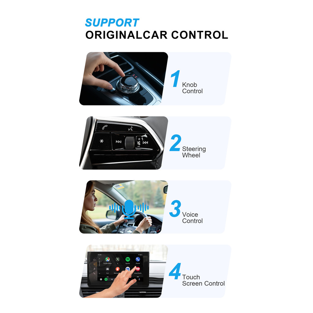 2in1 CarPlay Android Auto Mini Box Wired To Wireless USB Type-C Carplay ...