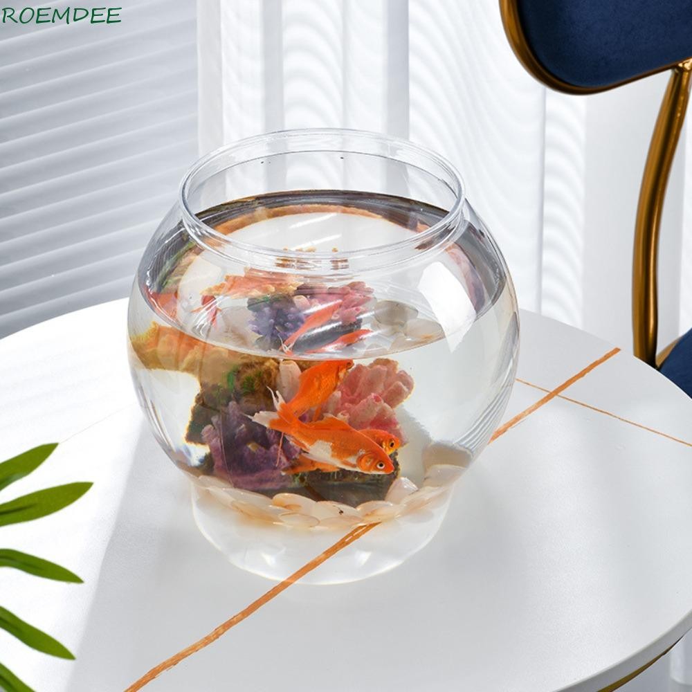 ROEMDEE Transparent Round Fish Tank, Clear Plastic Fish Bowl, Home ...