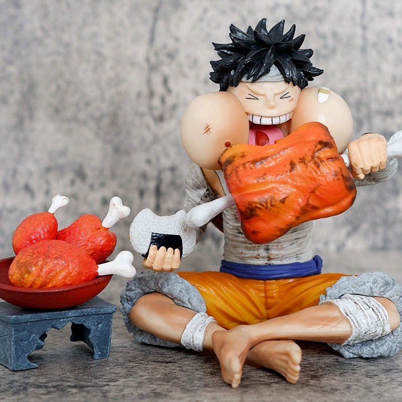 One Piece Wings Dinner Series GK Luffy Meat Sitting Desktop Decoration ...