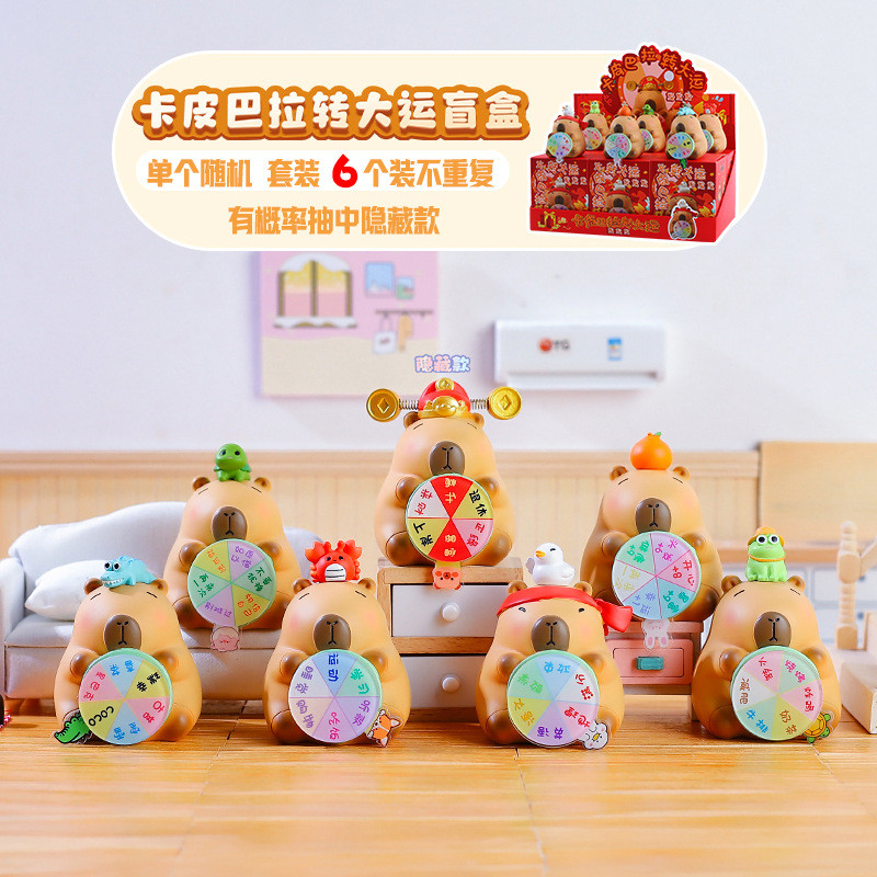 Capybara Good Luck Spin Blind box Toys Figure - Mainan kotak buta ...