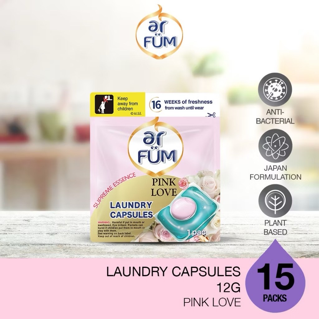 (Ready Stock)ar FUM Laundry Capsules - Pink Love (12g x 1 Pc) | Shopee ...