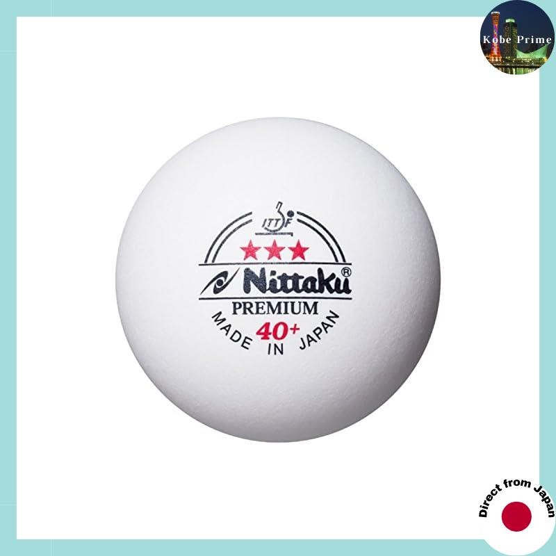 Nittaku Three-Star Premium Plastic Table Tennis Balls - 40mm White - Hardball Approved - 12 Pack ...