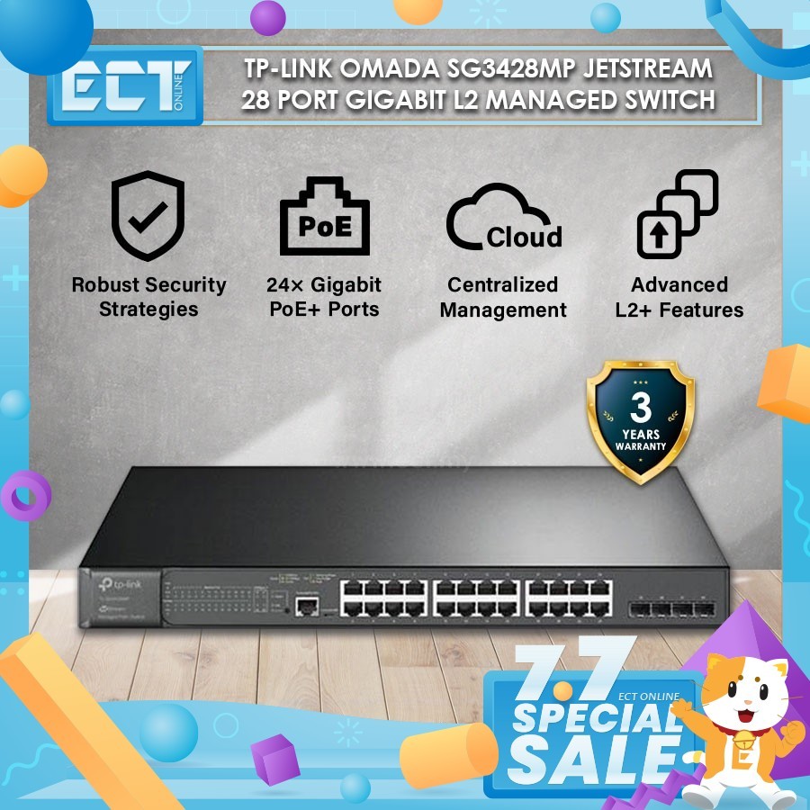 TP-Link Omada SG3428MP JetStream 28 Port Gigabit L2 Managed Switch With 24 Port PoE+ | Shopee ...