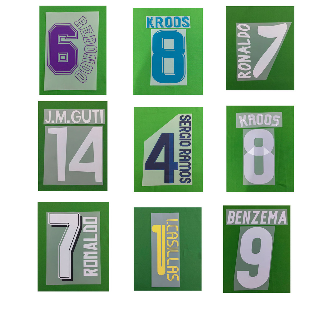Retro Nameset #4 Sergio Ramos Nameset Marcelo Beckham Raul Kaka Sponsor ...