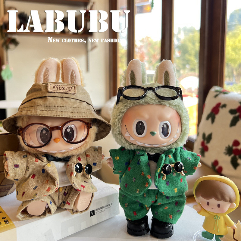 17cm Labubu Clothes Labubu Doll v1v2 Baby Clothes Suit Hat Suit ...