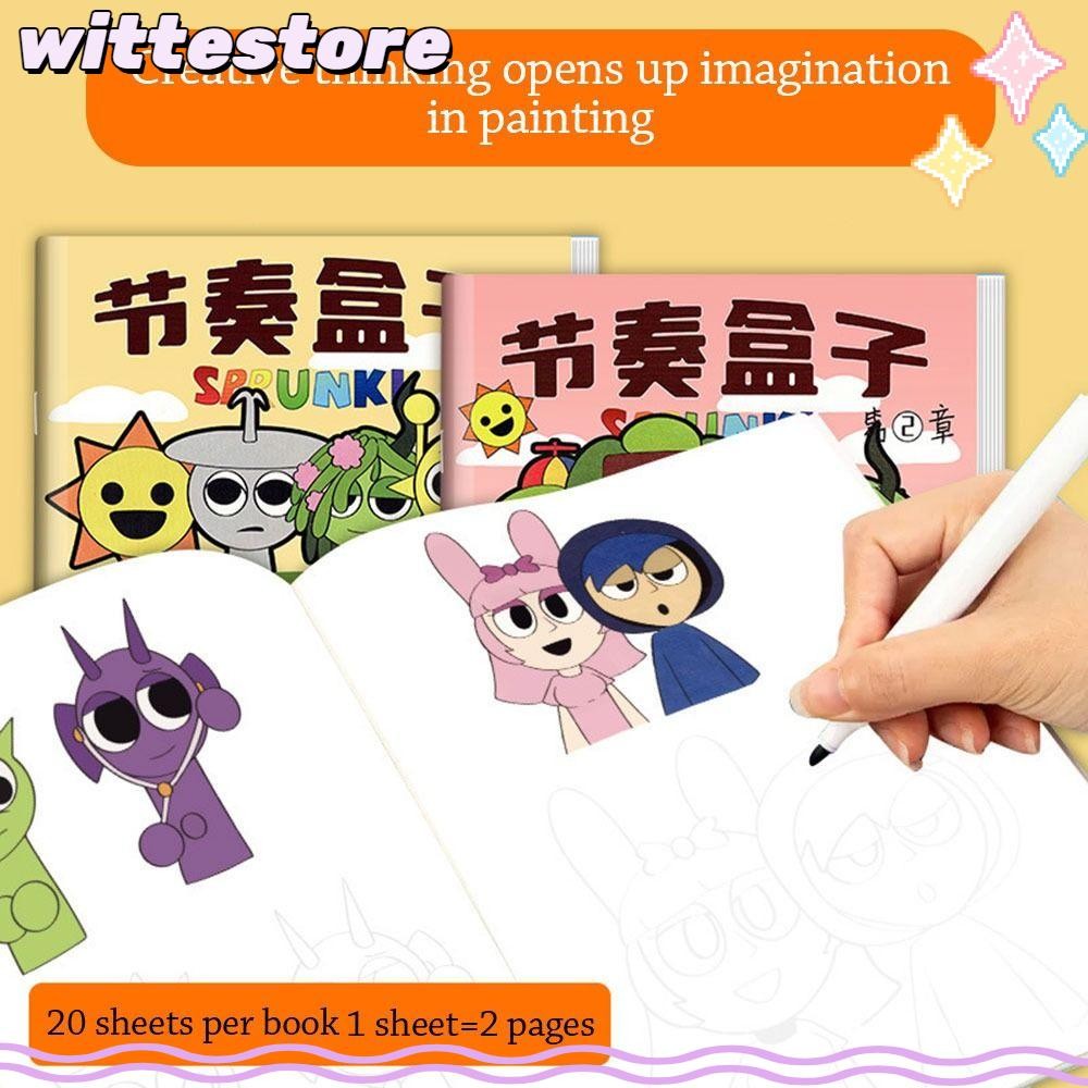 WITTE Coloring Book, Sketch Copy Album Drawing Sprunki Beginner ...