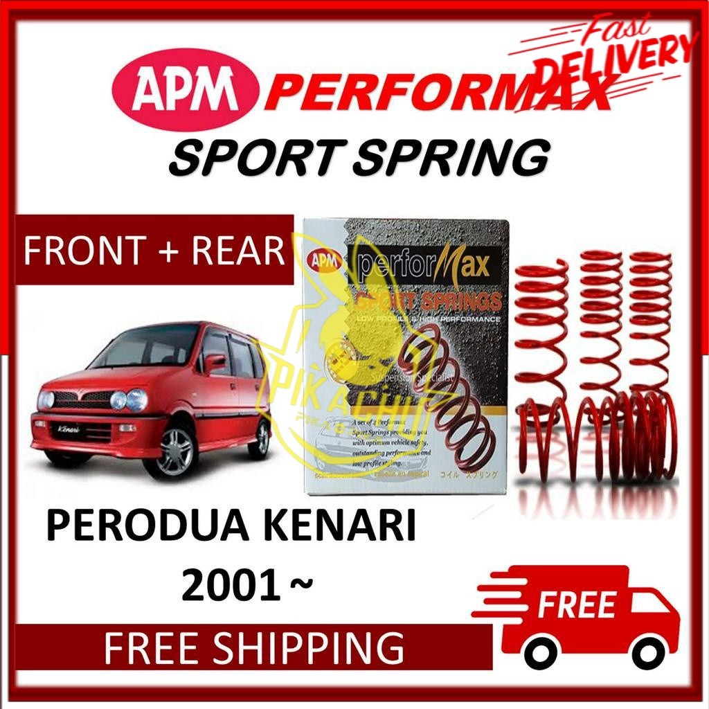 ORIGINAL APM PERFORMAX PERODUA KENARI LOWERED COIL SPORT SPRING ...