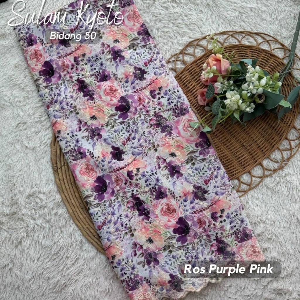 (2METER/ALBUM RAYA) KYOTO RAYA KAIN COTTON EMBROIDERY SULAM I KAIN ELA ...