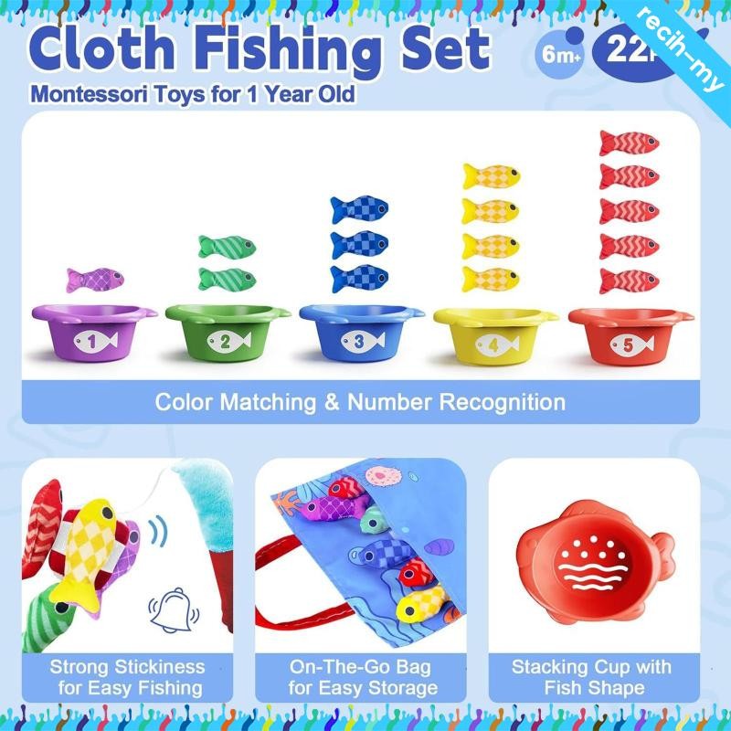 [RecihMY] Cloth Fshing Game Fun Educational Color Sorting for Kids ...