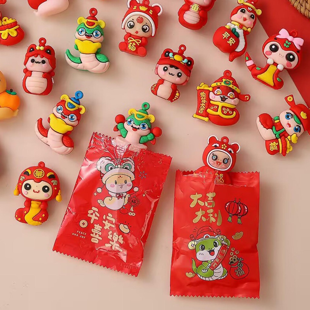 Snake Keychain Cute PVC Pendant Chinese Dolls Chinese New Year ...