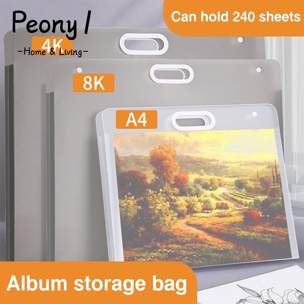 PEONY1 File Folder, A2/A3/A4 Waterproof Painting Paper Storage Bag ...