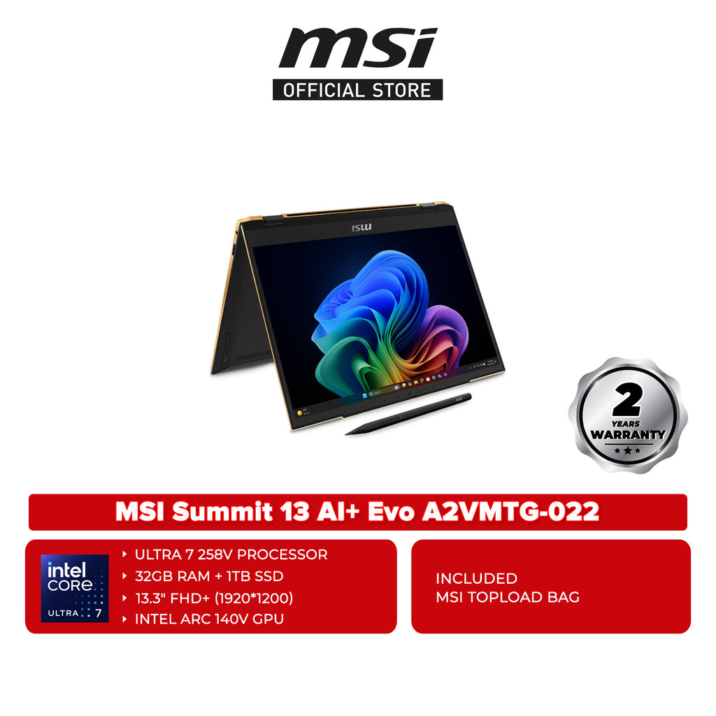 MSI Summit 13 AI+ Evo A2VMTG-022 13.3" FHD+ Laptop Black | Shopee Malaysia