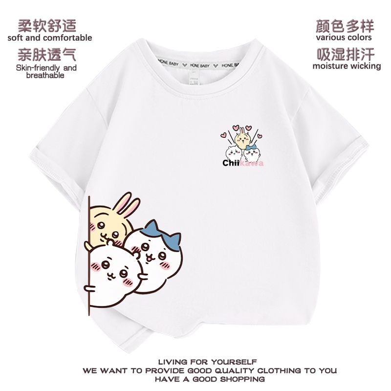 COD Pure cotton short sleeved T-shirt chiikawa top student clothes ...