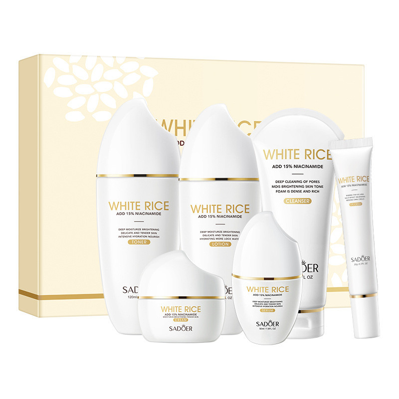🌟6in1 Skin care Set🌟 SADOER White Rice Niacinamide Brightening ...