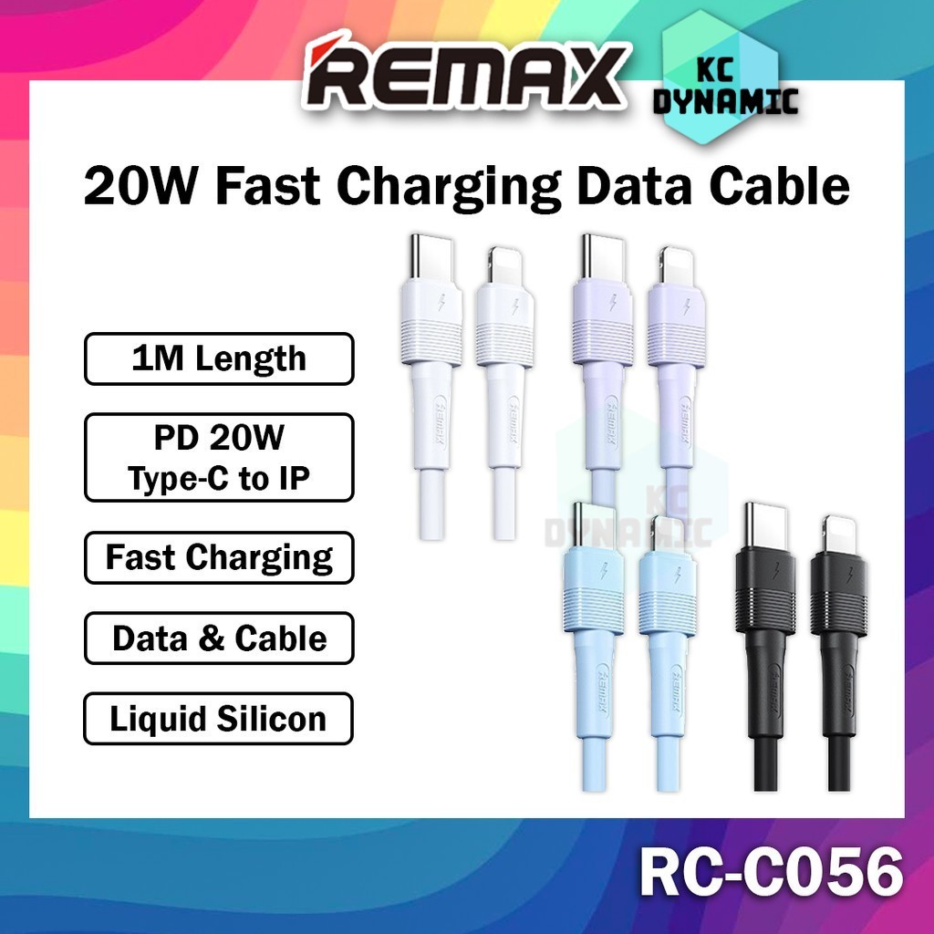 Remax RC-C056 20W Cable PD Cable Fast Charging Cable Type-C to IP Data Cable 1M 100cm Remax ...